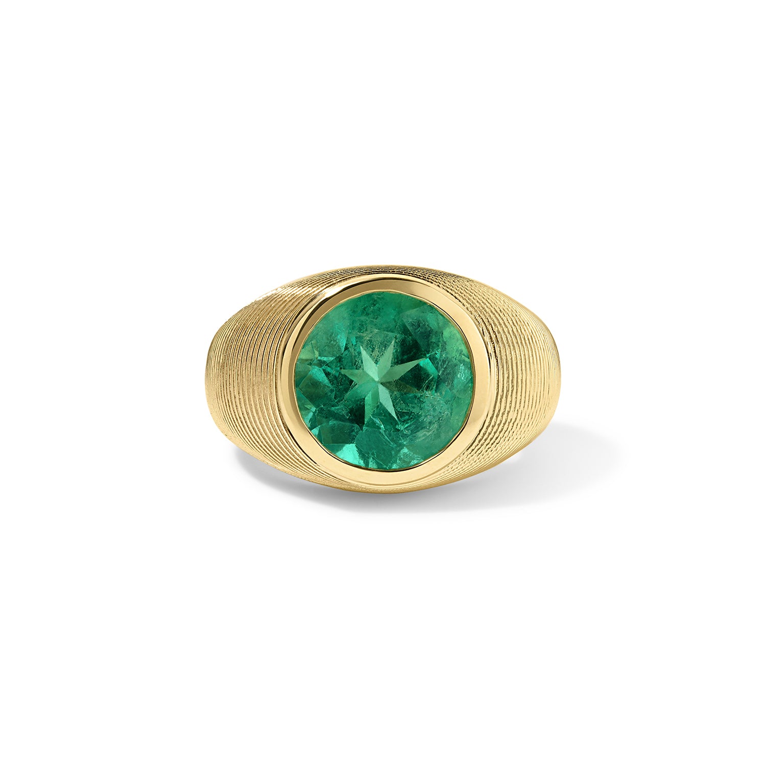 4.01ct Emerald Cymbal Pinky Ring – Jade Ruzzo